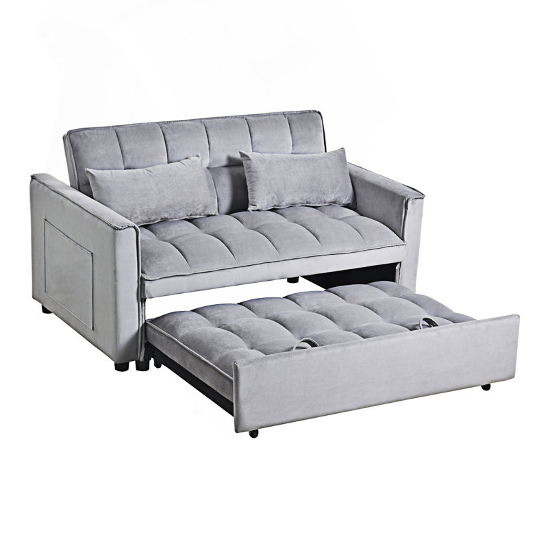 Latitude Run® 3 In 1 Convertible Sleeper Sofa Bed, Modern Pull Out Couch Bed, Loveseat Futon ...